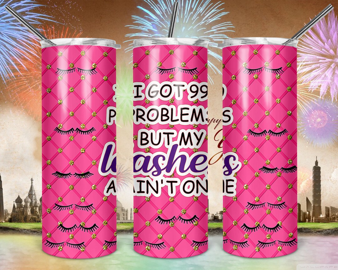 Pink Eyelashes Full Wrap Sublimation Tumbler Design PNG Digital File - Etsy