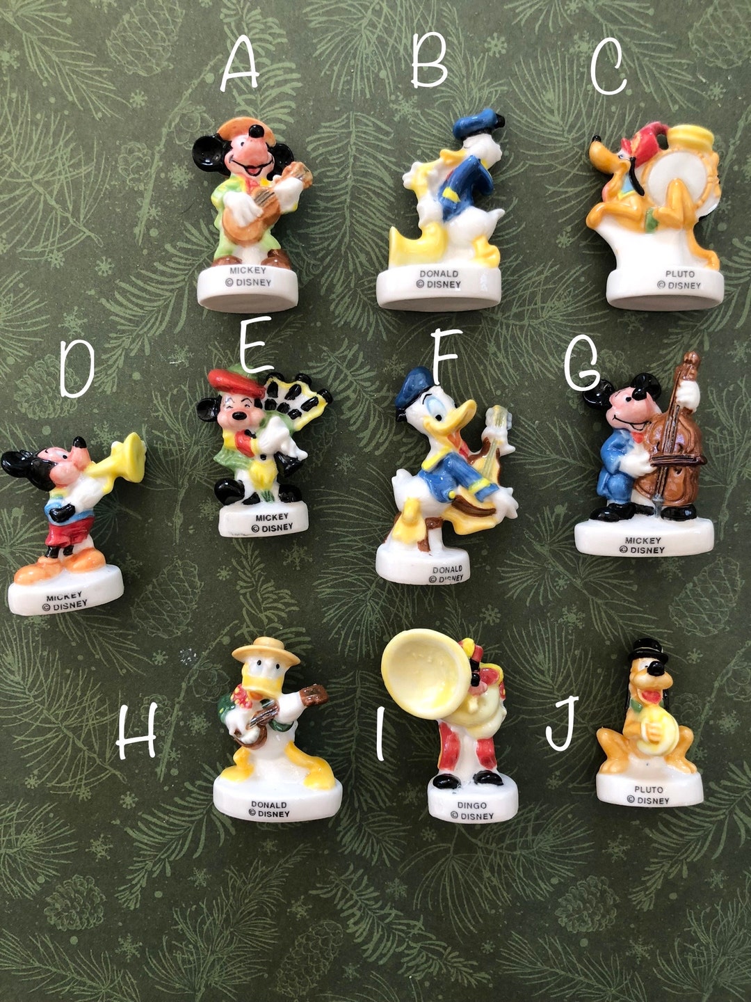 French Beans Miniature Figurines Disney Mickey & Cie Vintage Music - Etsy