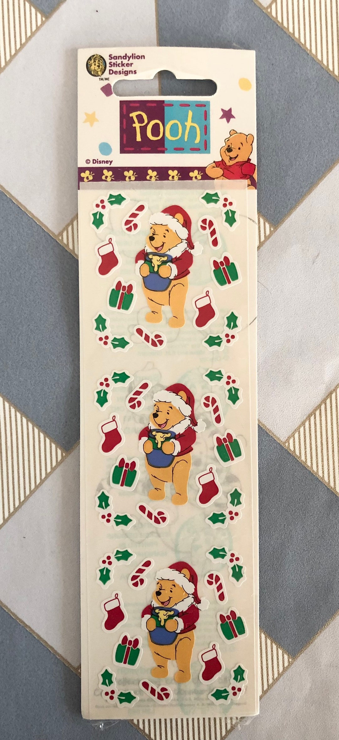 Sandylion Christmas Winnie the Pooh Vintage Stickers - Etsy