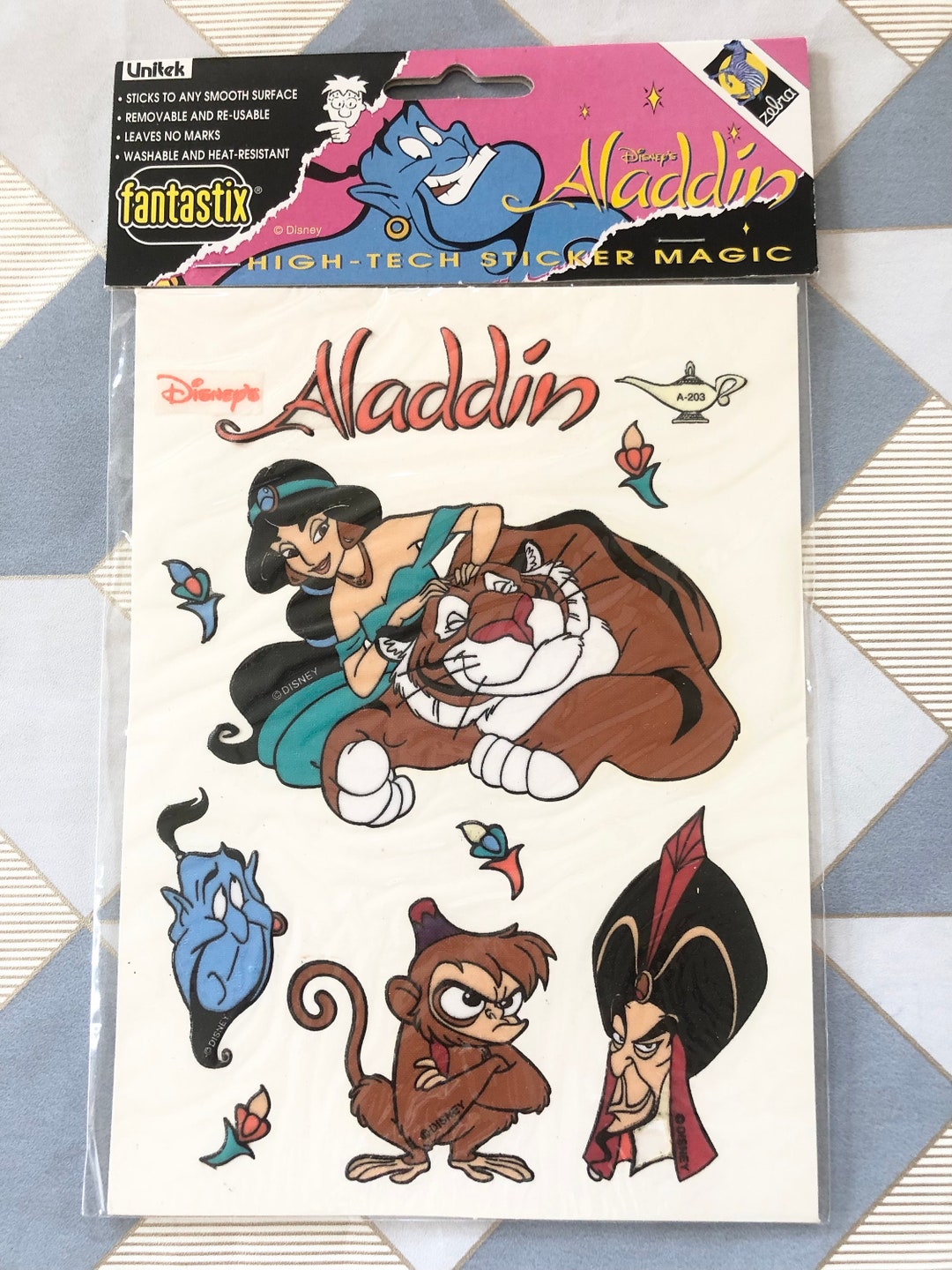 Vintage Disney Stickers Aladdin Fantastix - Etsy