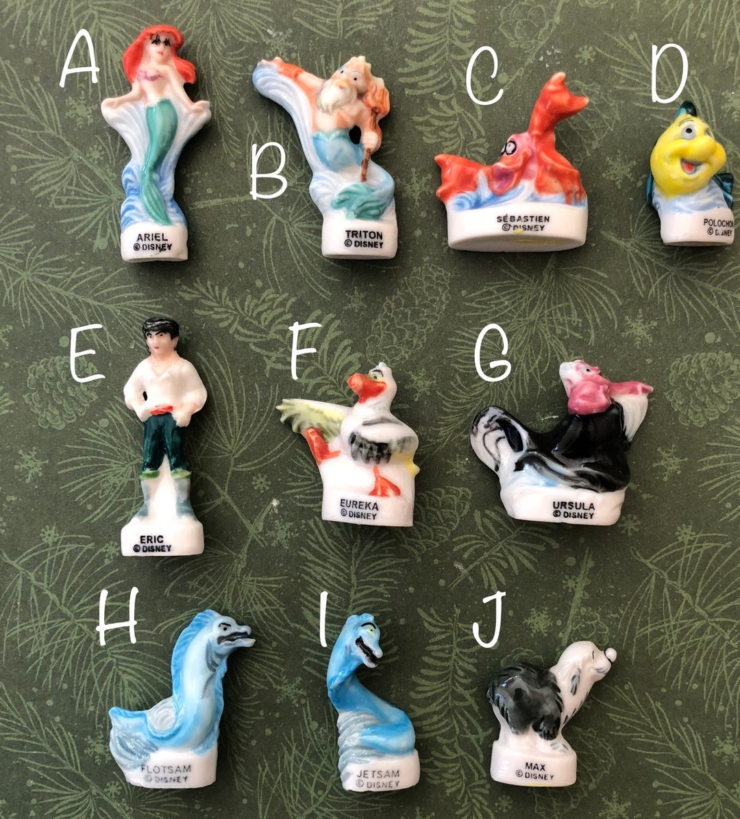French Beans Miniature Disney Figurines the Little Mermaid Little ...