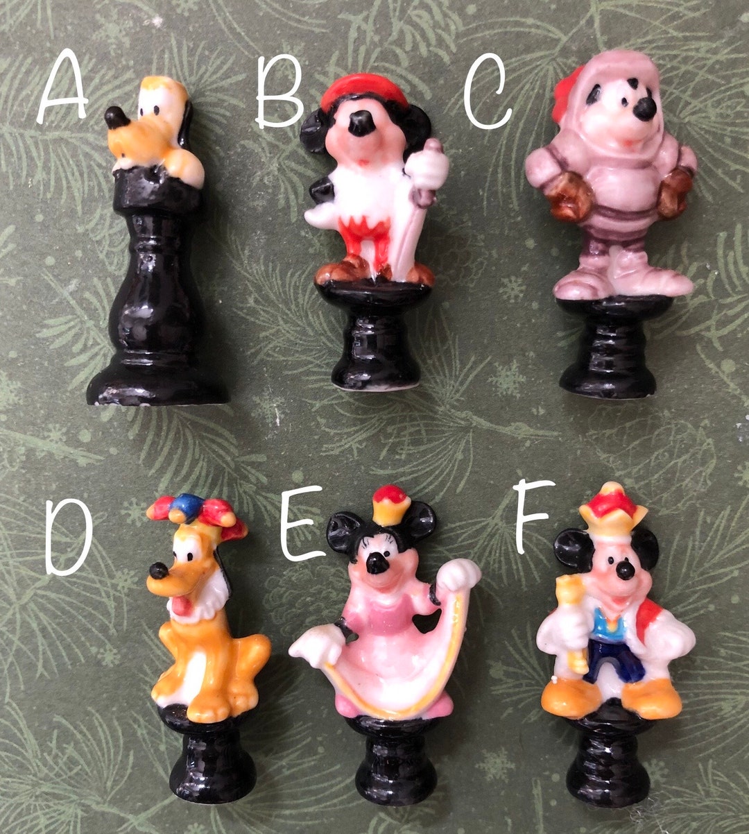 French Beans Miniature Figurines Disney Minnie Mickey Donald Style ...