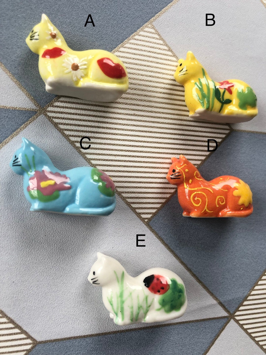 French Fèves - Miniature Porcelain Cat Figurines - Etsy