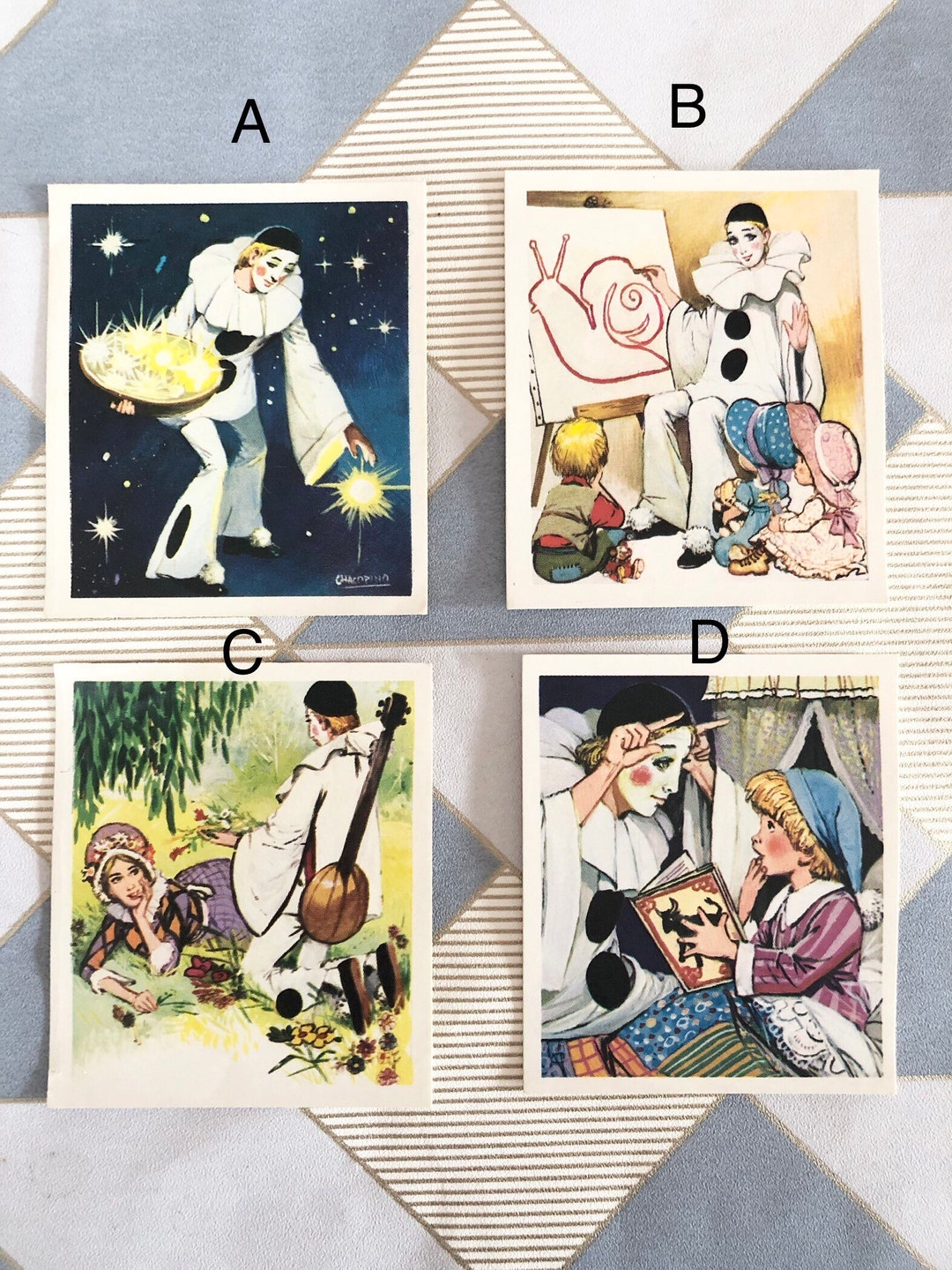 Vintage Pierrot Stickers Like panini Album - Etsy