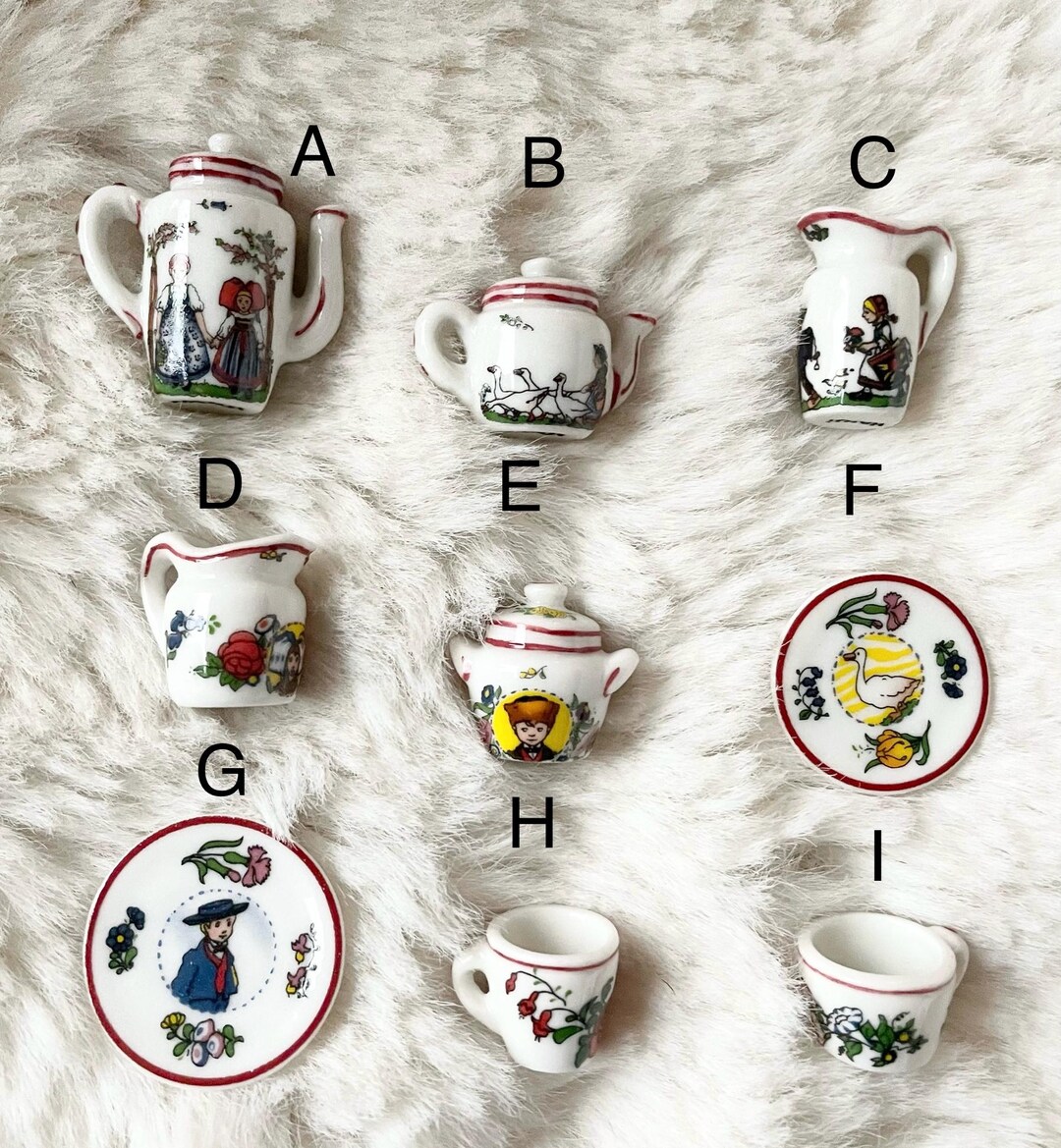French Bean Miniature Figurine Alsatian Tableware Hansi Alsace France ...