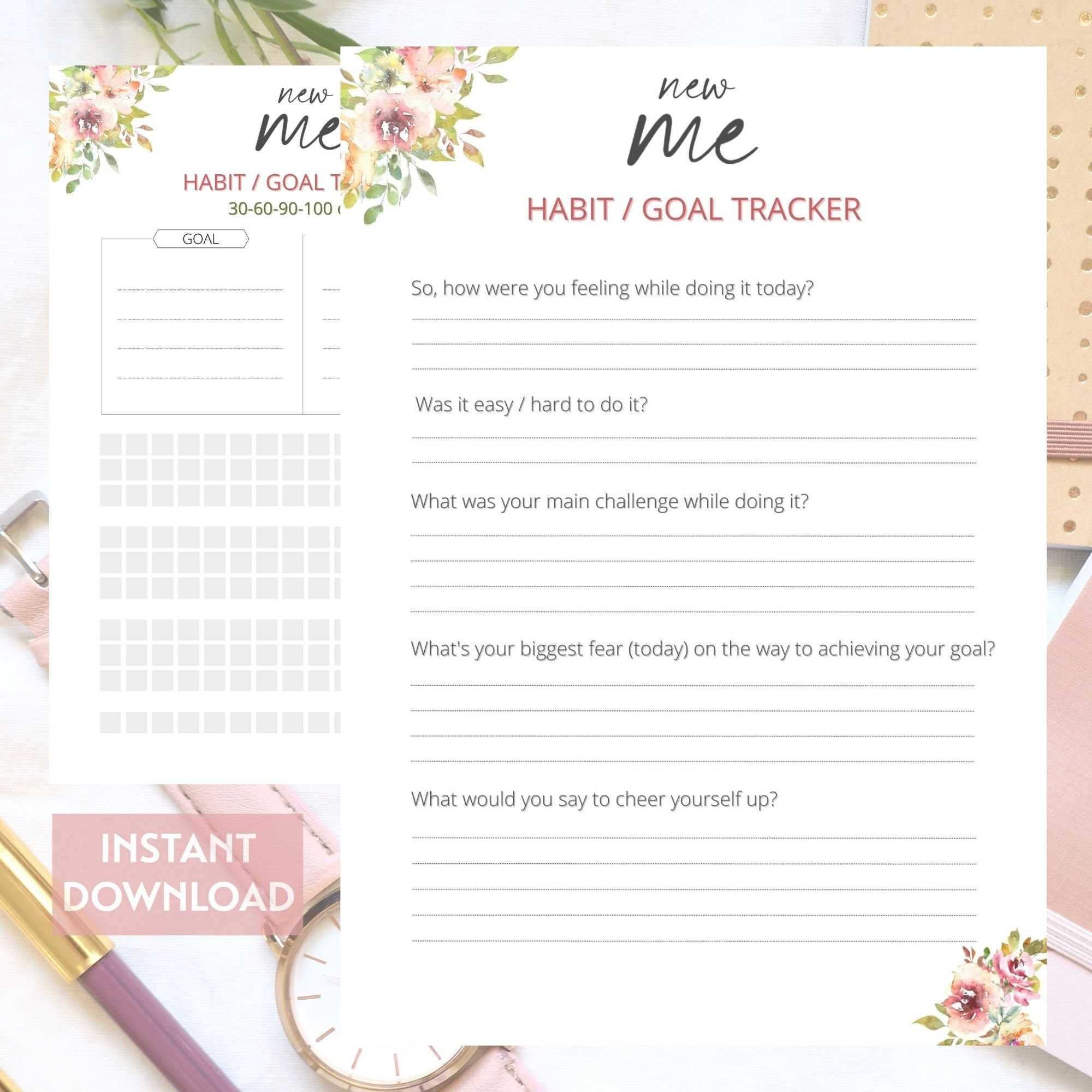 Daily Habit Tracker Printable A4 A5 Letter, Habit Tracker Journal Habit ...