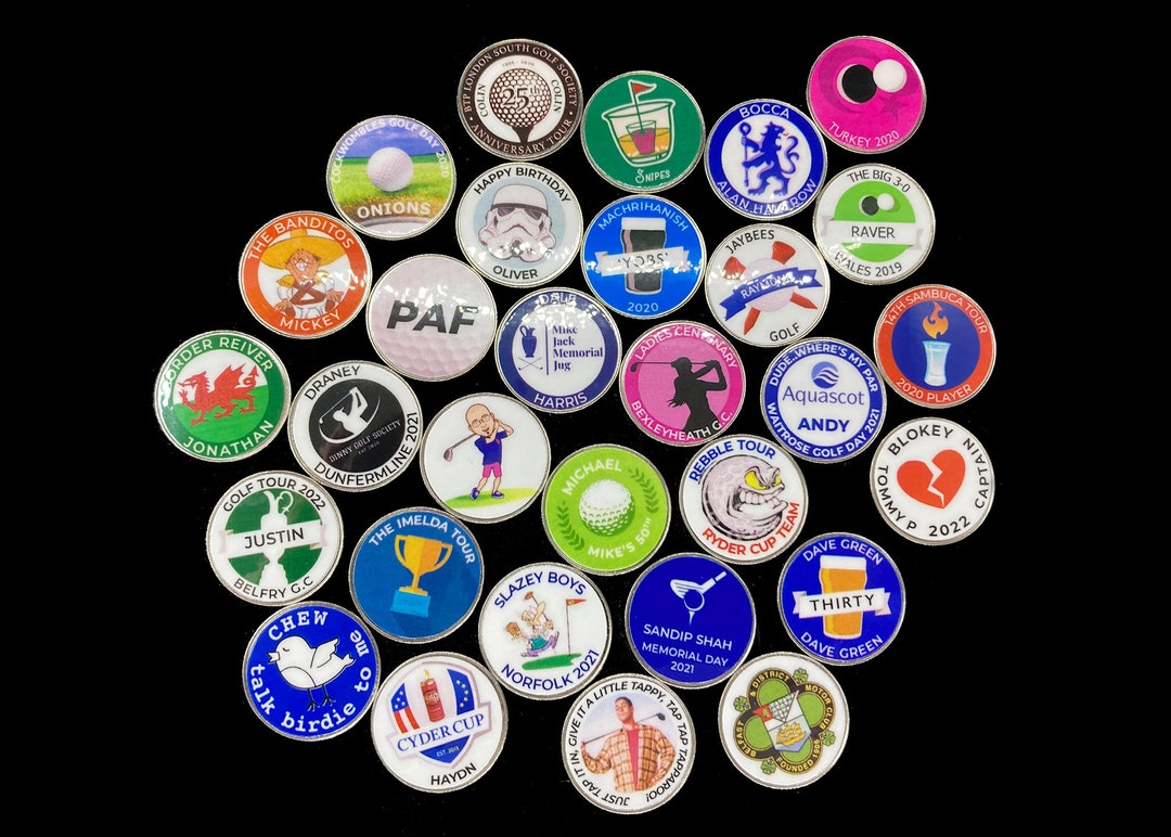 Personalised Metal Golf Ball Markers Various Quantities - Etsy UK
