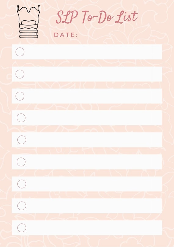 Cute SLP to Do List Digital Printable Download - Etsy Singapore