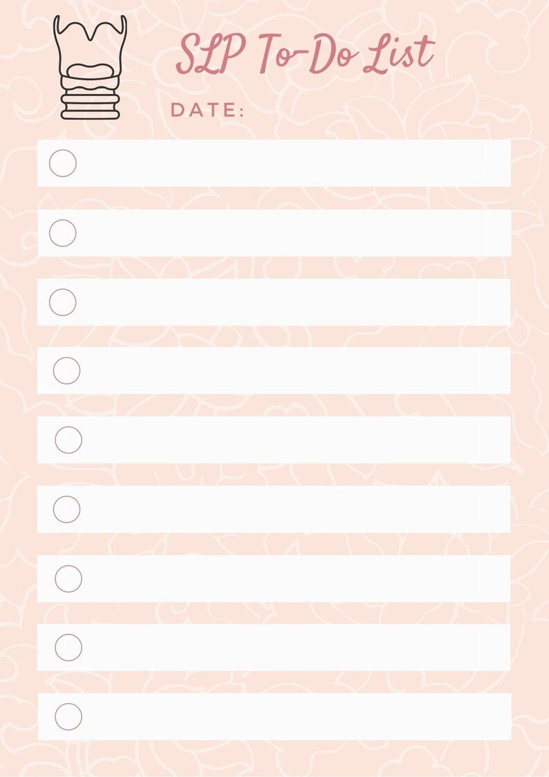 Cute SLP to Do List Digital Printable Download - Etsy