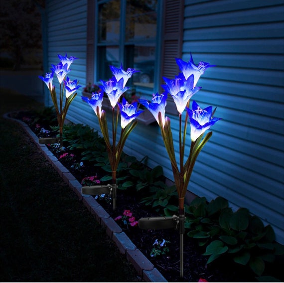 Solar Powered Lily Flower Light 3D - Etsy