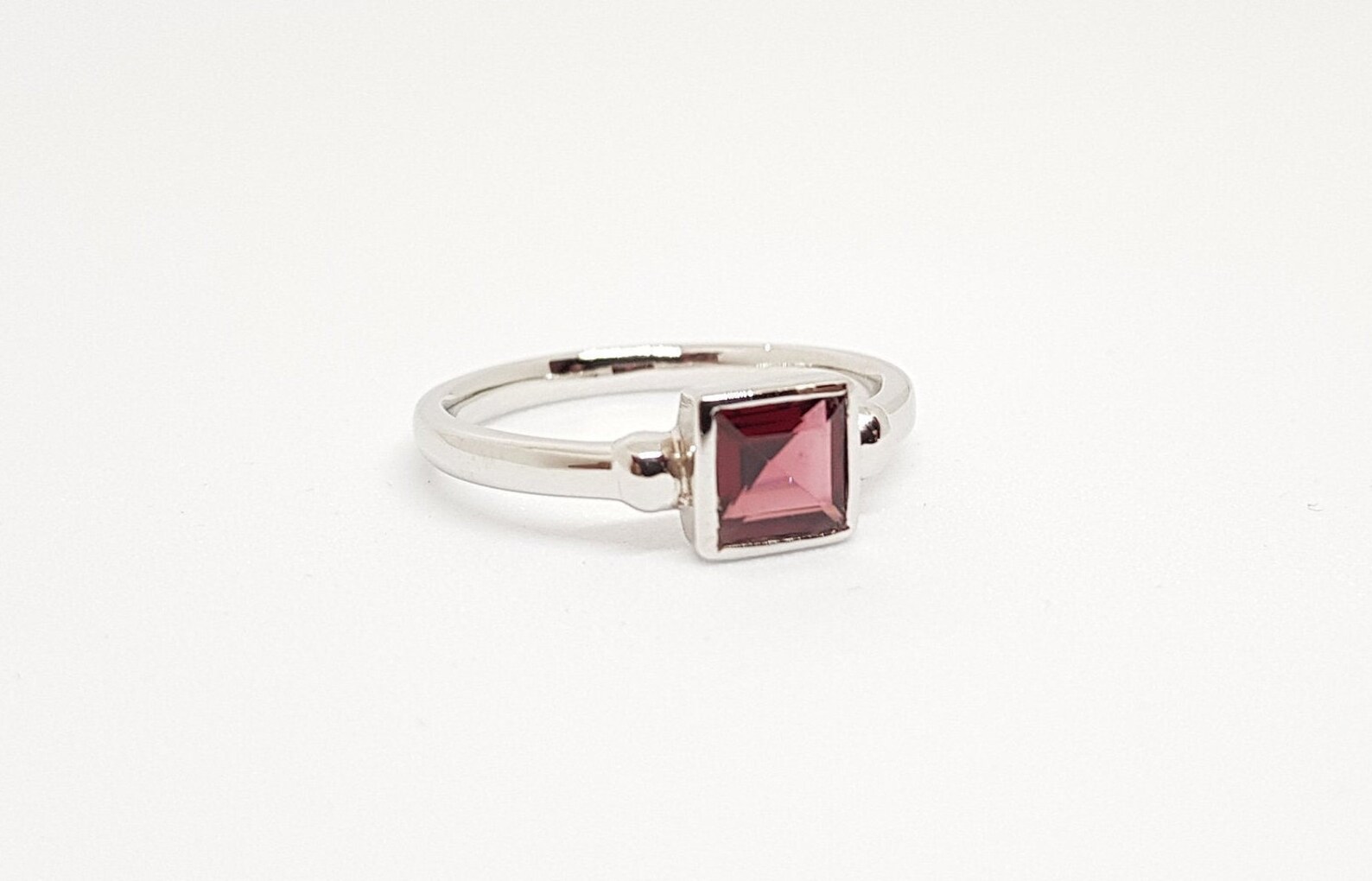 Garnet 925 Silver Ring ' Princess Cut Garnet Ring' Beautiful Garnet ...