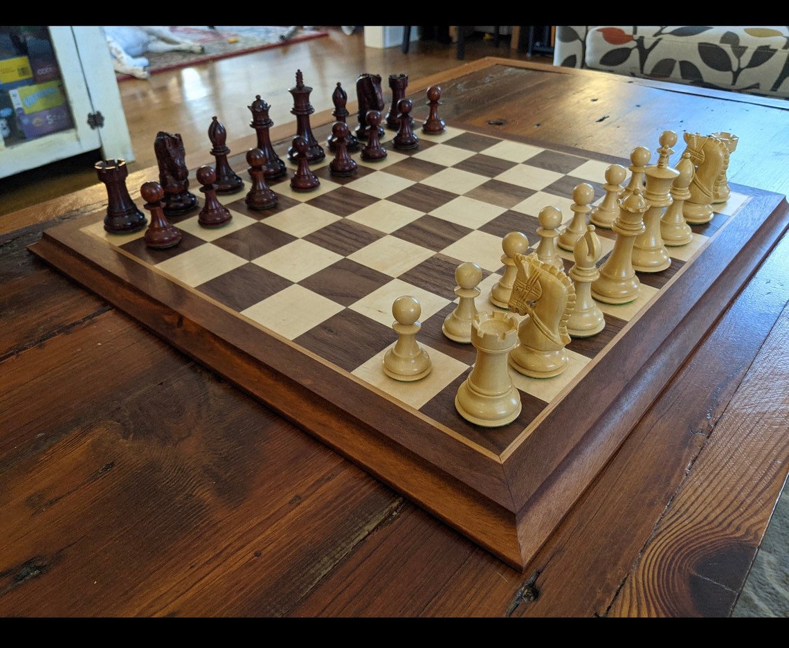 Custom wood chess board 2 squares | Etsy