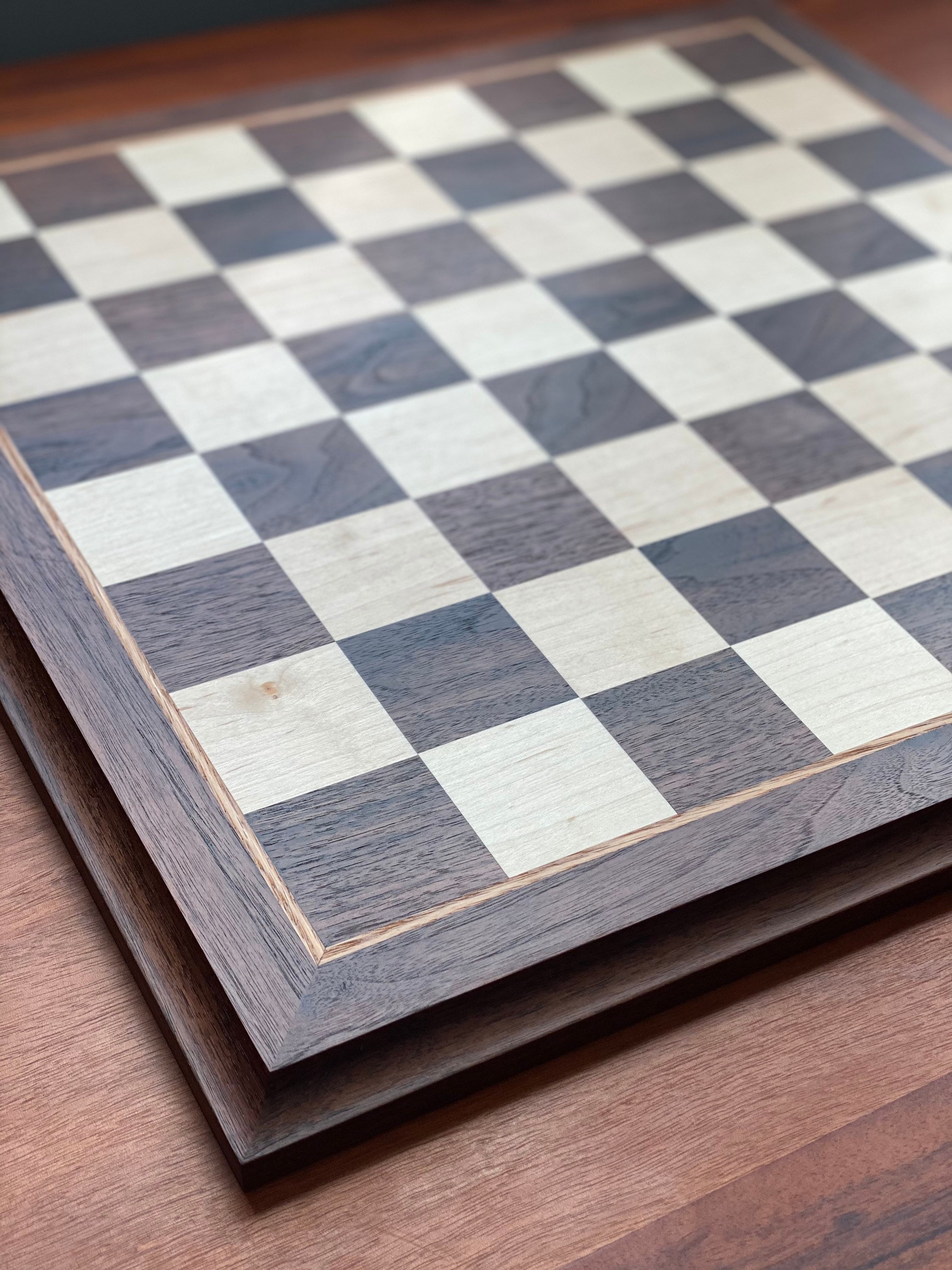 Custom wood chess board 2 squares | Etsy