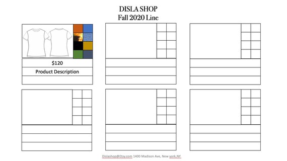 Downloadable Product Line Sheet Template Power Point Template | Etsy