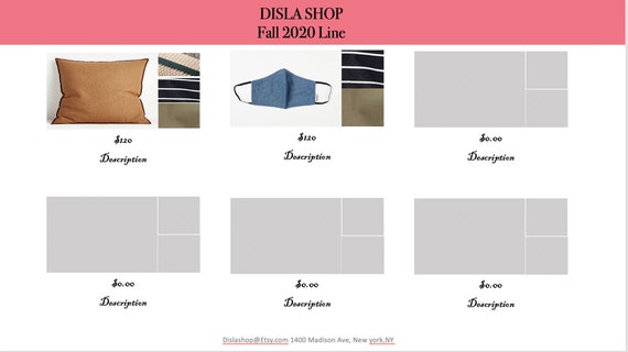 Downloadable Product Line Sheet Template Powerpoint Format - Etsy