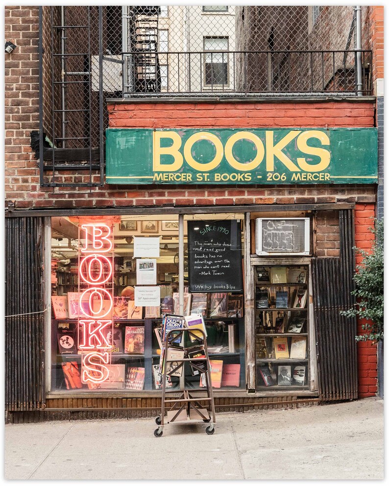 New York Photography Print, Fine Art Photo, Mercer St. Books Store ...