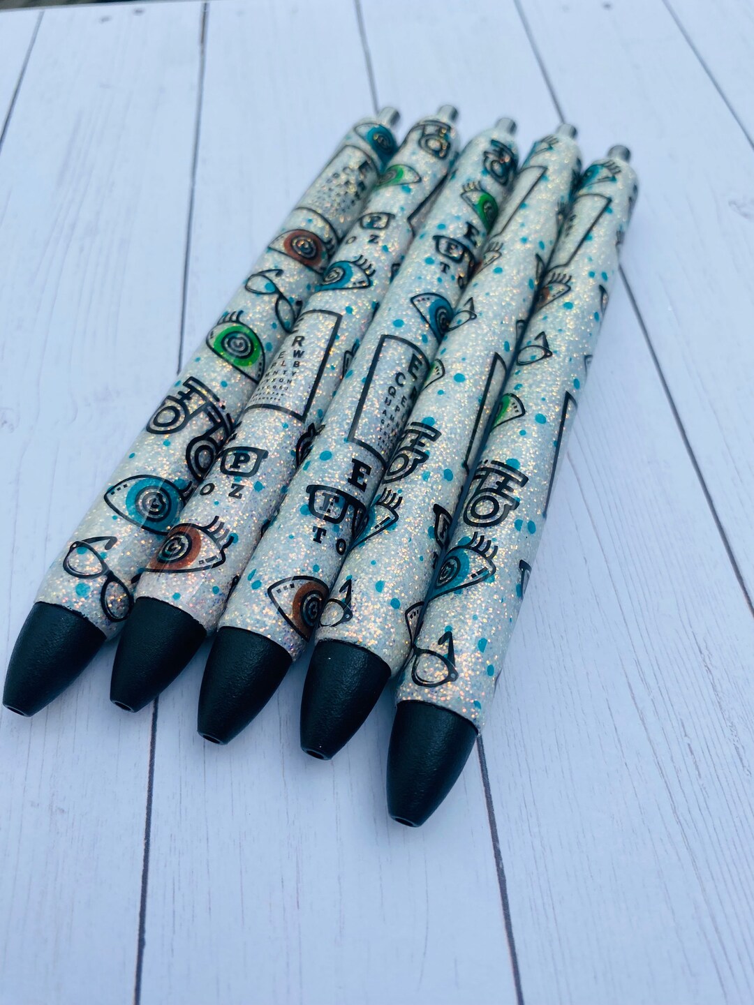 Eye Chart /glitter Pens / Ink Joy Pens / Custom Glitter Refillable Ink ...