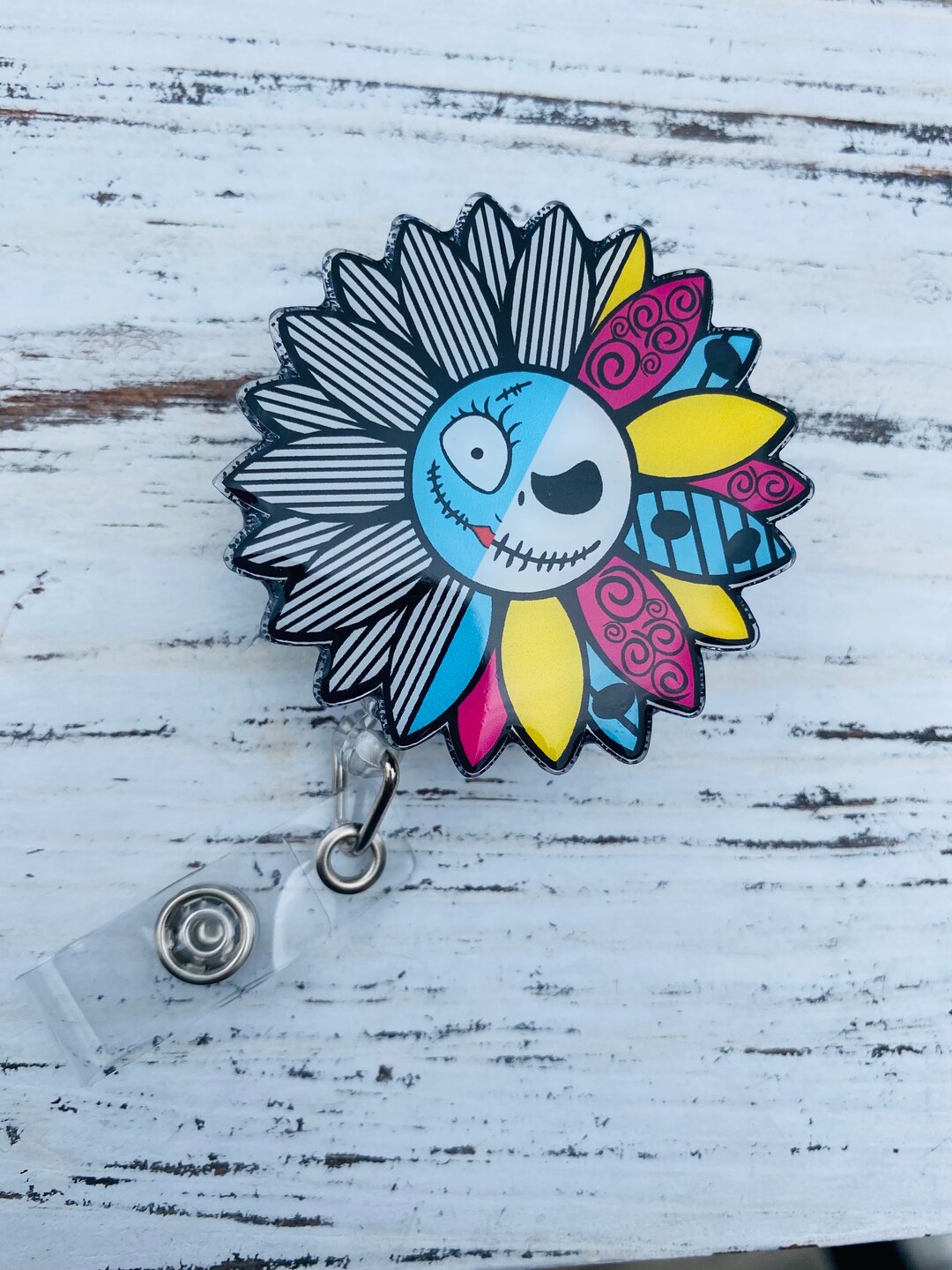 Jack and Sally Badge Reel - Etsy