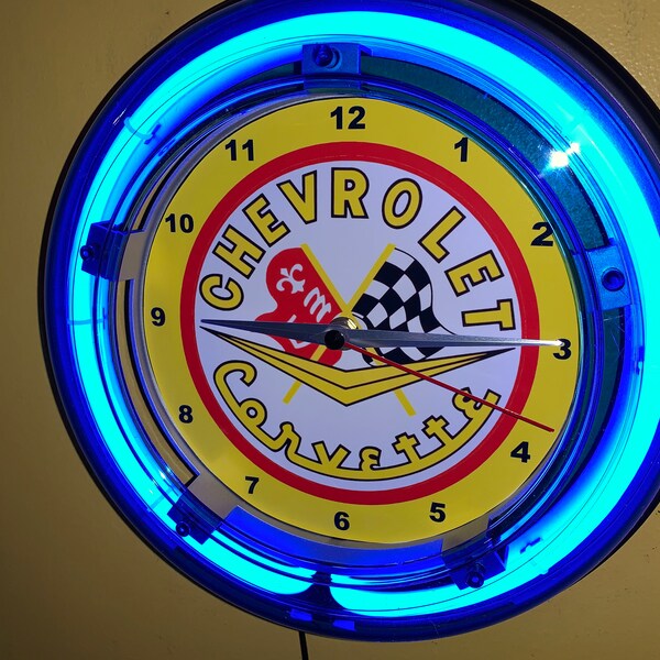 Corvette Neon Wall Clock - Etsy