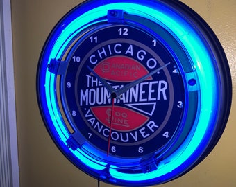 Train Neon Wall Clock | Etsy