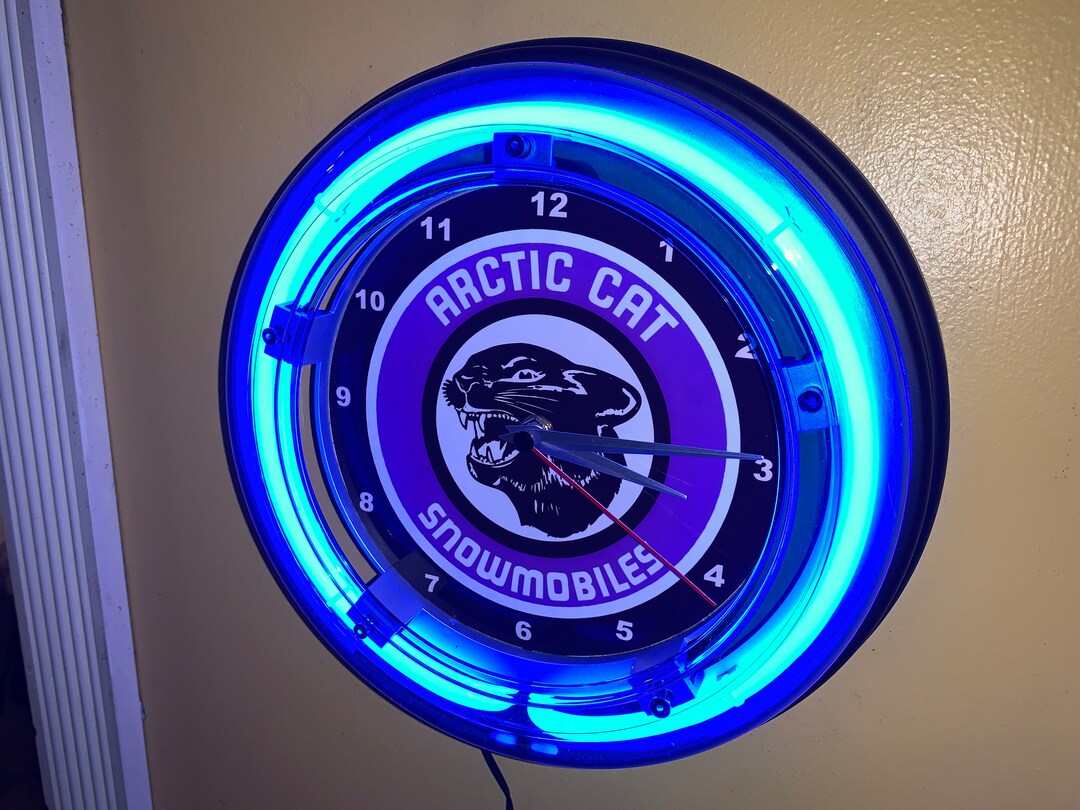 Arctic Cat Snowmobile Snow Machine Garage Bar Advertising Man Cave Blue ...
