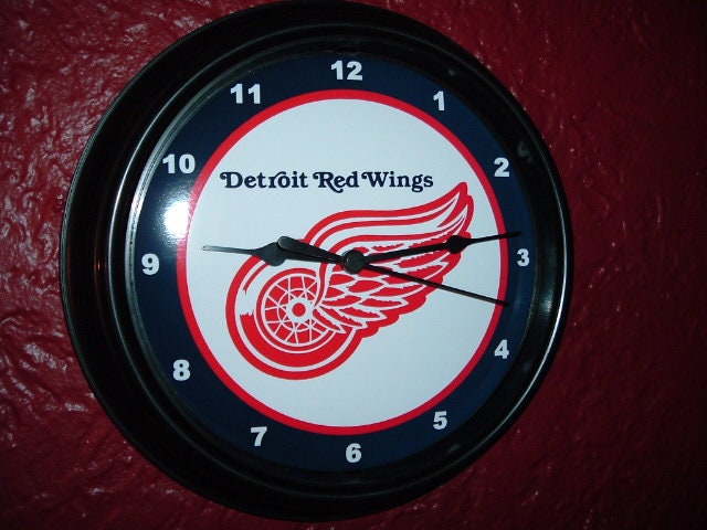 Detroit Red Wings Hockey Man Cave Bar Advertising Wall Clock Sign - Etsy