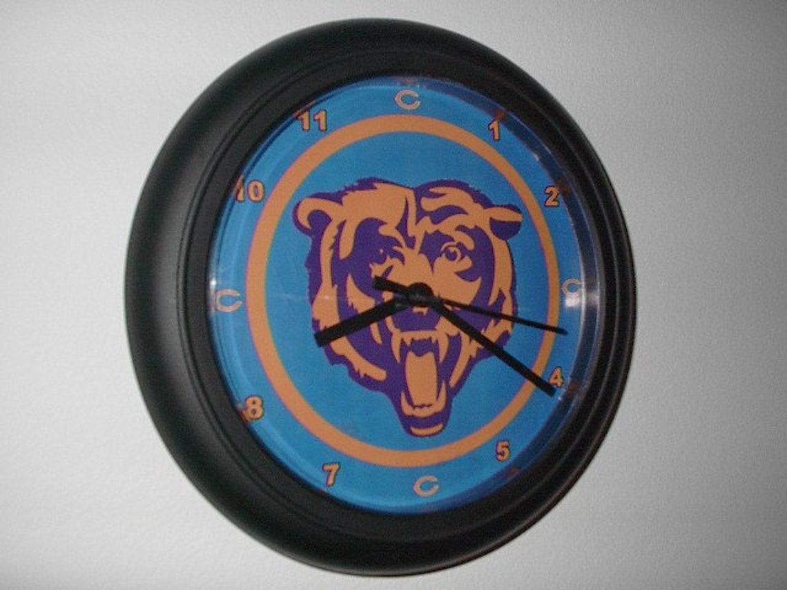 Chicago Bears Throwback Football Bar Man Cave Wall Clock Sign - Etsy