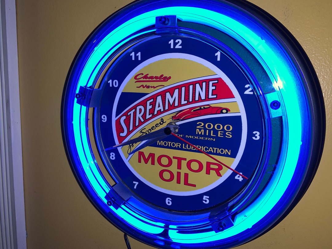 Streamline Motor Oil Gas Service Station Garage Bar Advertising Man ...