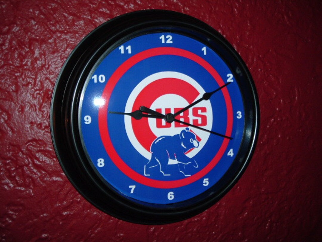 Chicago Cubs Baseball Bar Man Cave Wall Clock Sign - Etsy