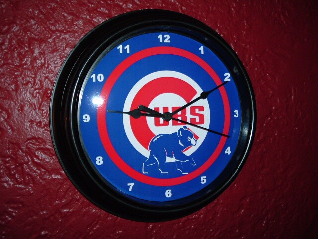 Chicago Cubs Baseball Bar Man Cave Wall Clock Sign - Etsy