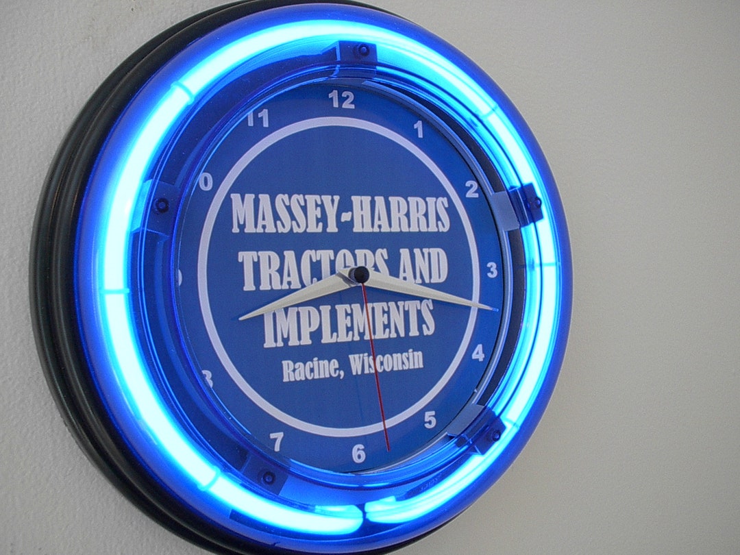 Massey Harris Farm Tractor Barn Garage Bar Advertising Man Cave Blue ...