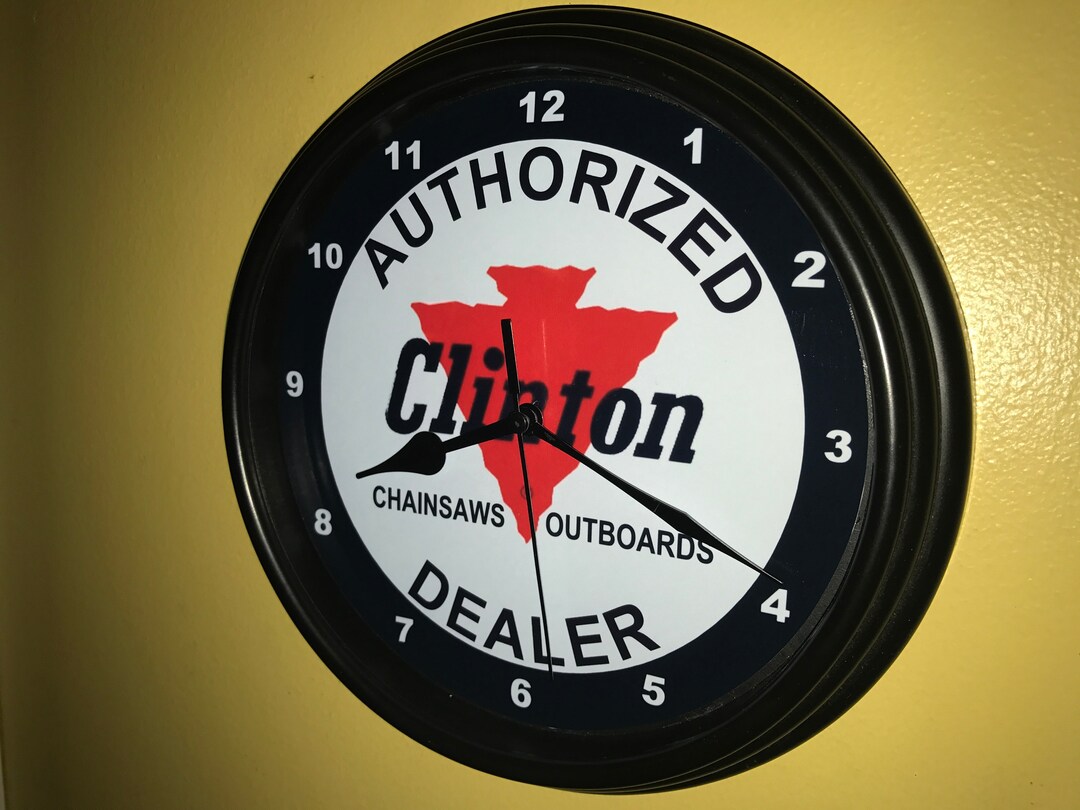 Clinton Outboard Fishing Boat Motor Authdealer Bar Garage Advertising ...