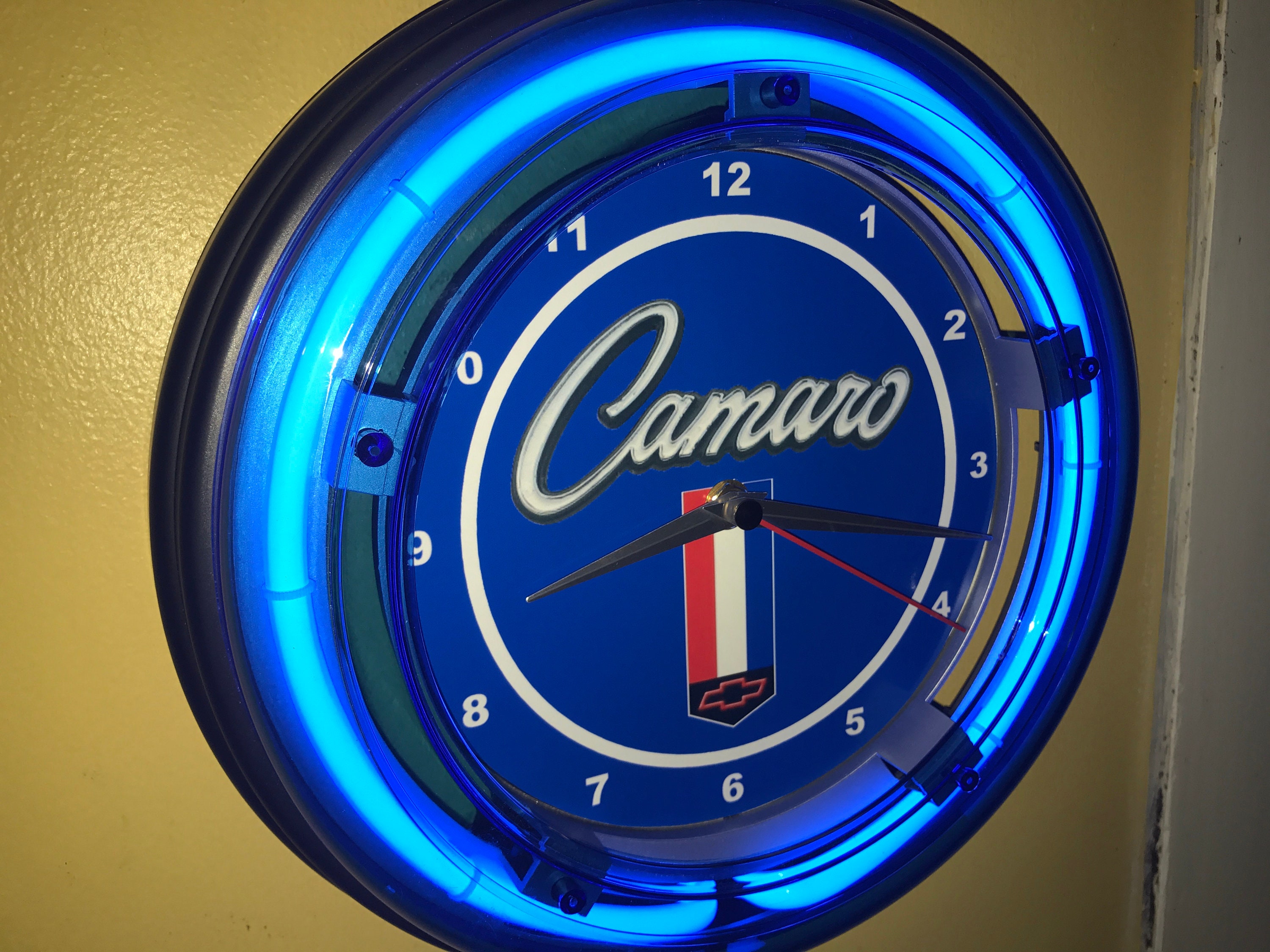 Chevy Camaro Motors Auto Mechanic Garage Bar Advertising Man Cave Blue ...