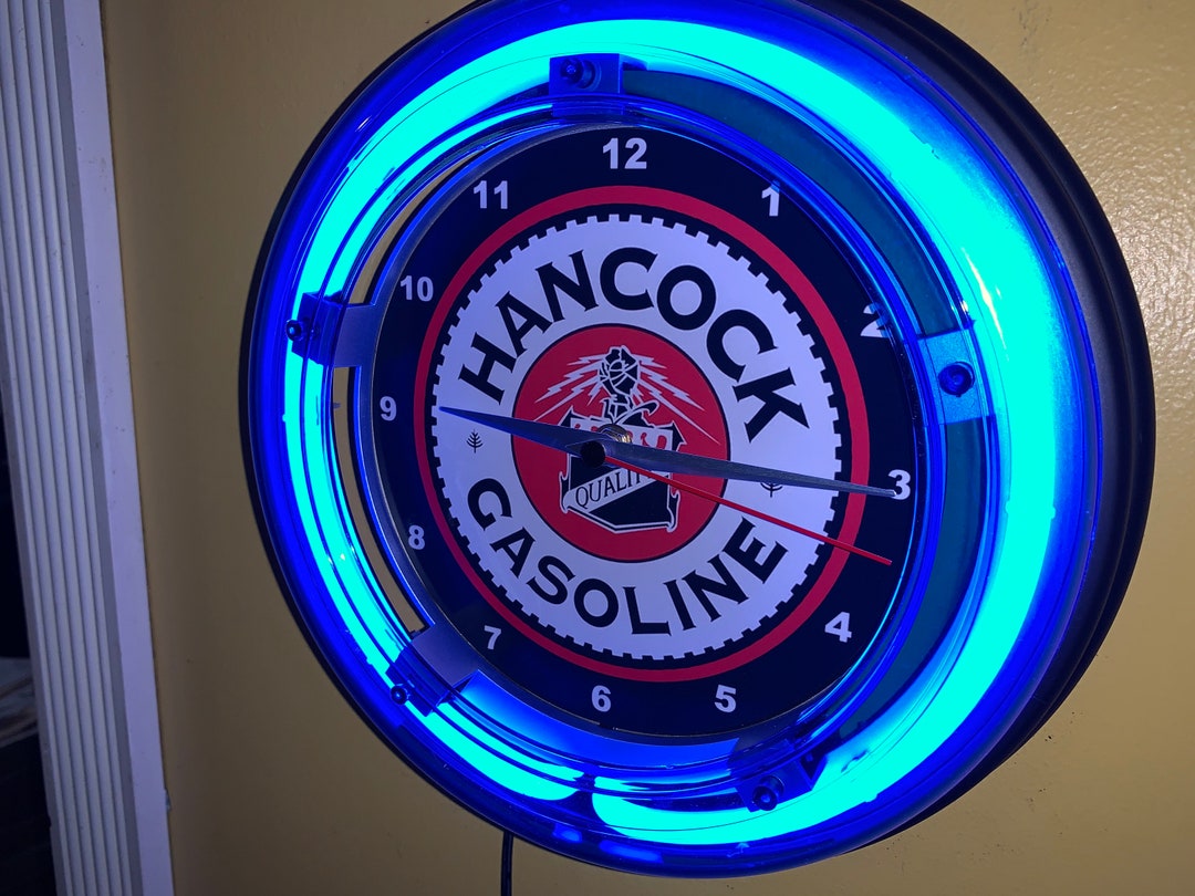 Hancock Oil Gas Service Station Garage Bar Advertising Man Cave Blue ...