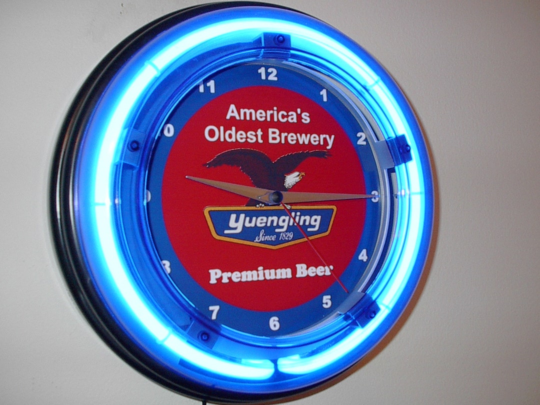 Yuengling Beer Bar Advertising Man Cave Blue Neon Wall Clock Sign - Etsy UK
