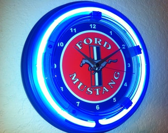 Neon Garage Ford Clock - Etsy