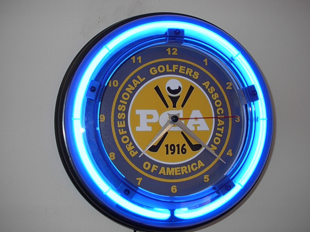 PGA Tour Oldlogo Golf Clubhouse Bar Advertising Man Cave Blue Neon Wall ...
