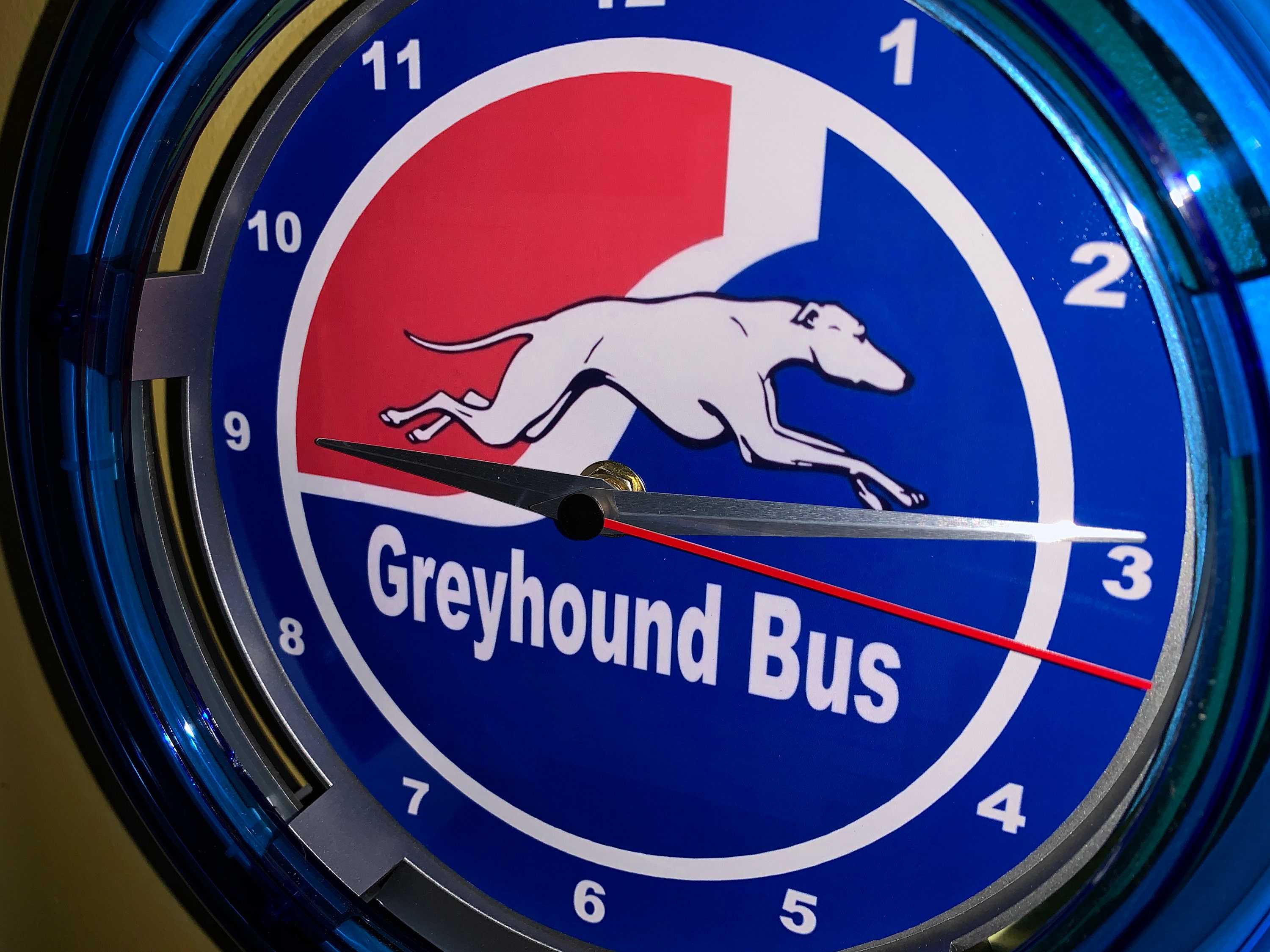 Greyhound Bus Lines Station Driver Garage Bar Advertising Man Cave Blue ...