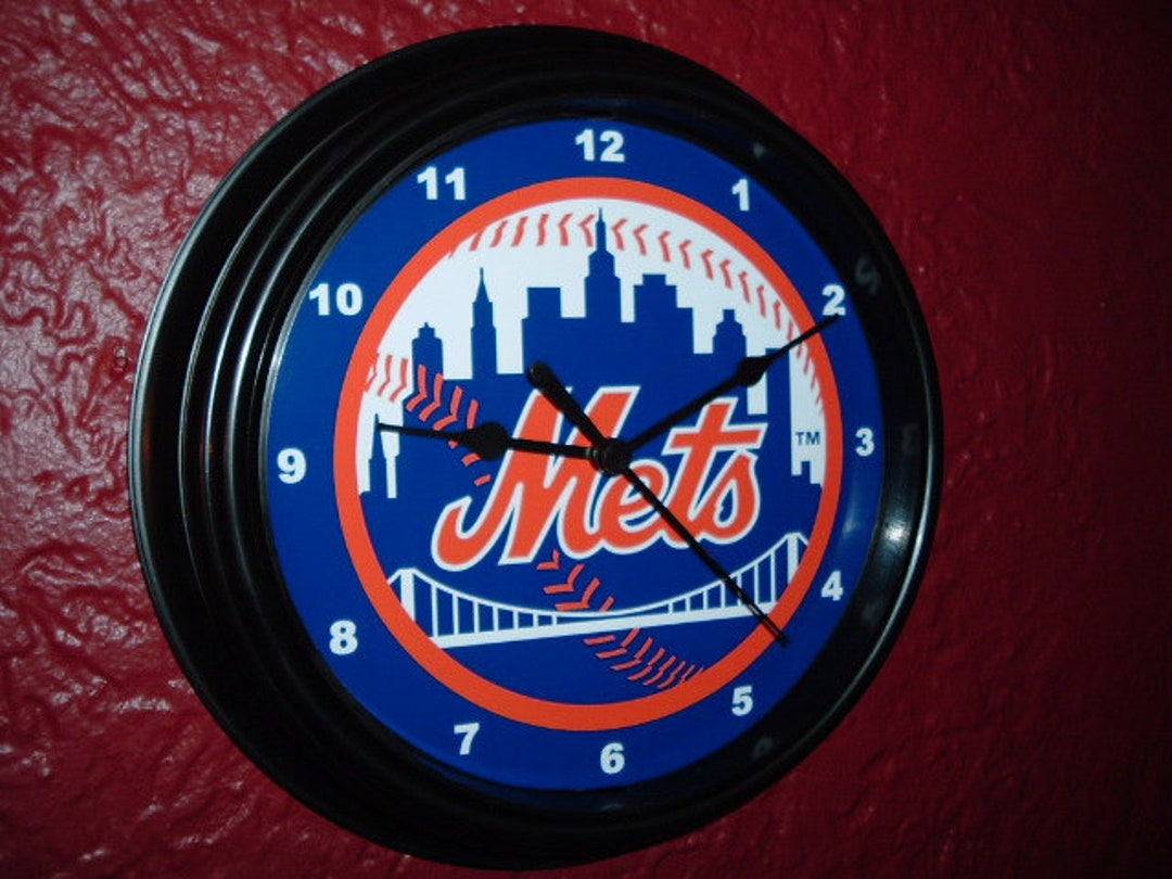 New York Mets Baseball Bar Man Cave Wall Clock Sign - Etsy