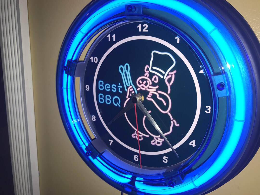 Best BBQ Pig Restaurant Diner Kitchen Bar Advertising Man Cave Blue ...