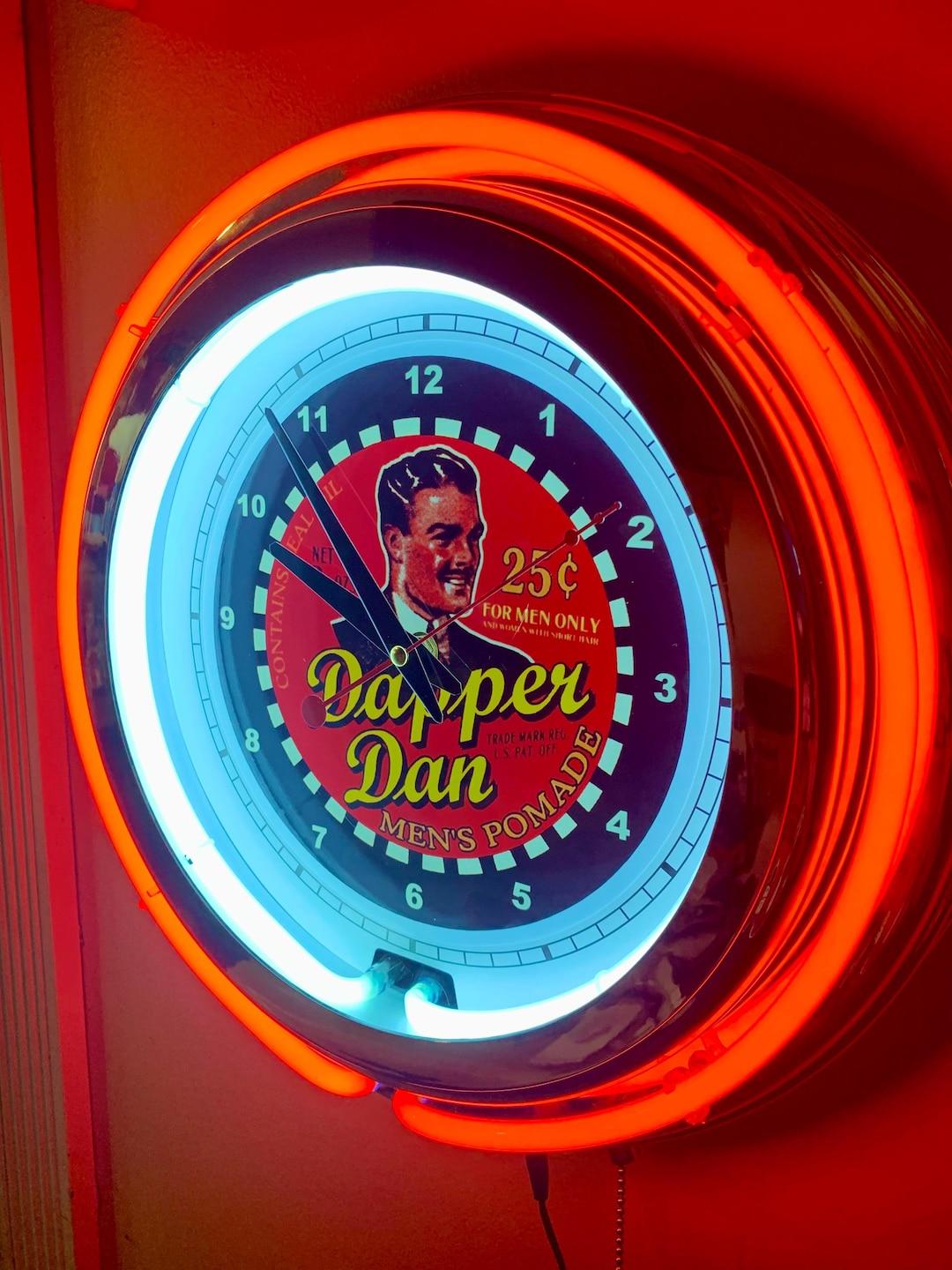Dapper Dan Hair Pomade Barber Shop Bar Advertising Man Cave RED Neon ...