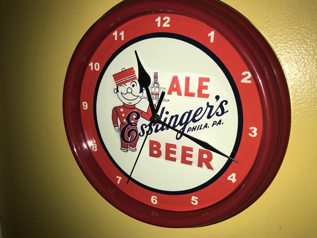 Esslinger's Philadelphia Beer Bar Advertising Red Wall Clock Sign - Etsy