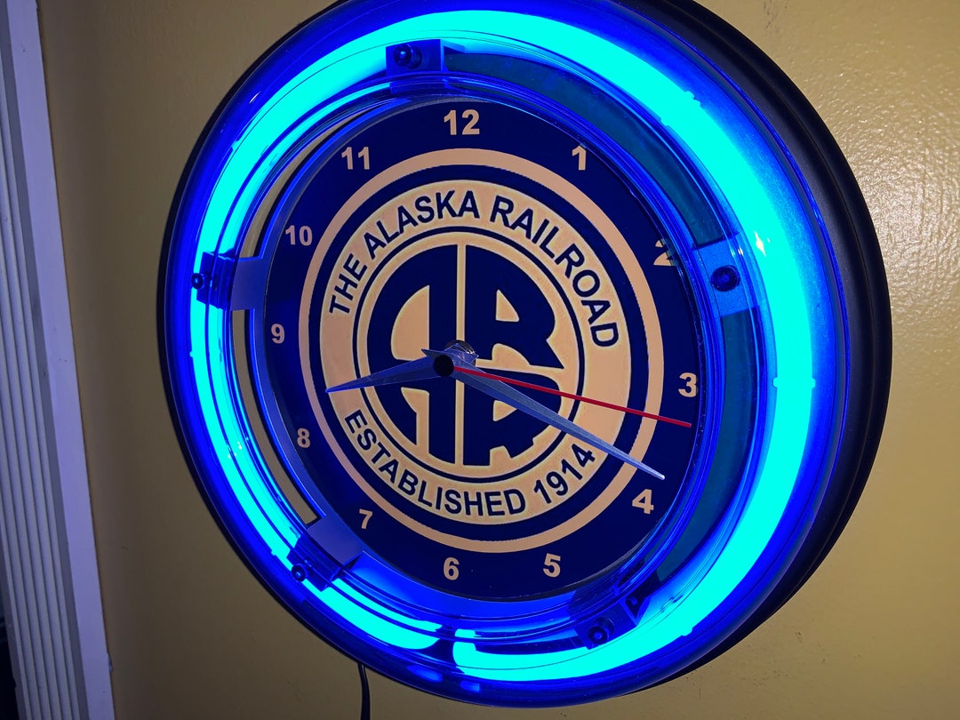 Alaska Train Station Railway Railroad Bar Advertising Man Cave Blue ...