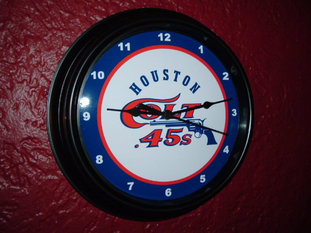Houston Astros Colt 45's Throwback Baseball Bar Man Cave Wall Clock ...