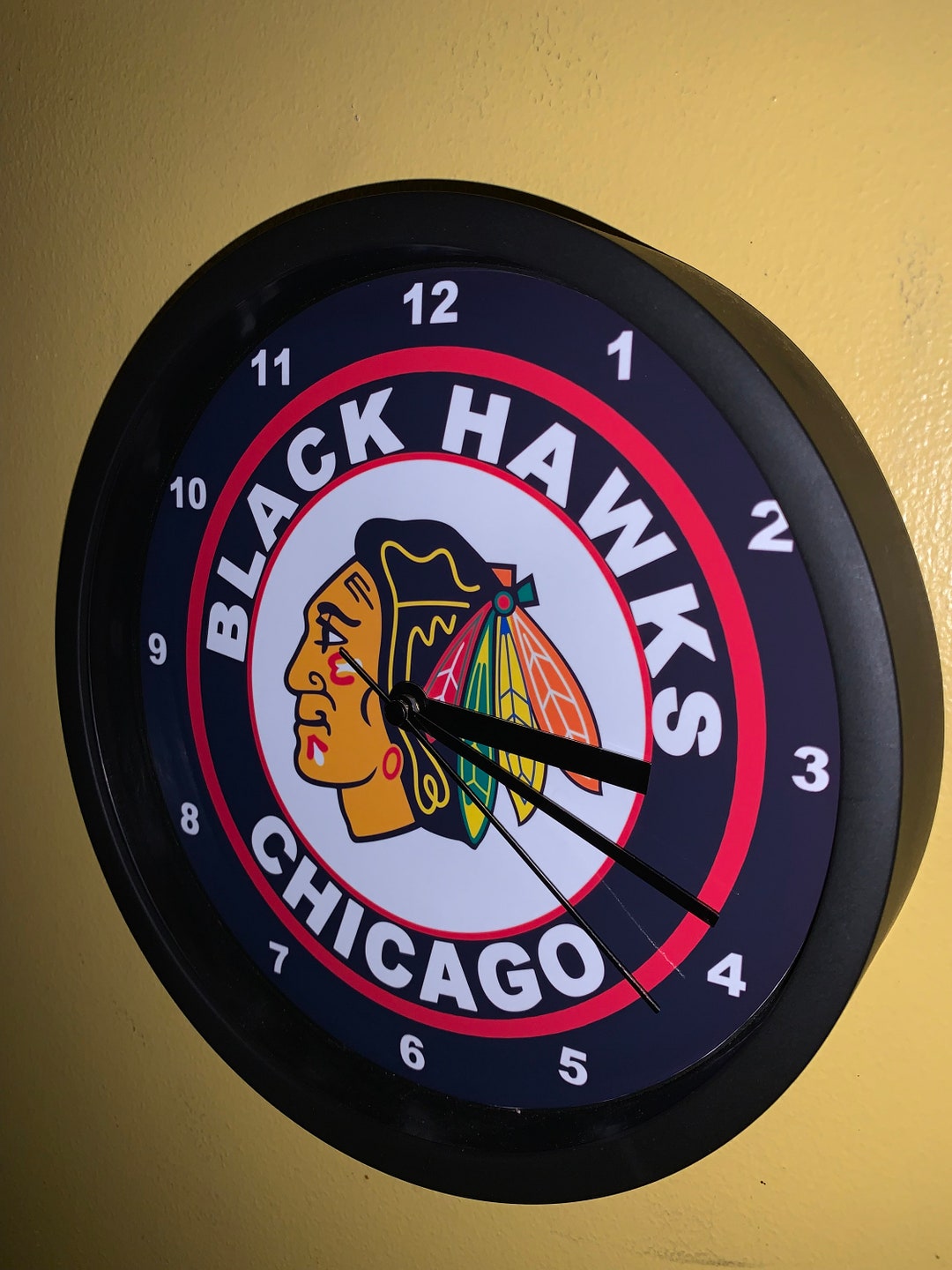 Chicago Black Hawks Hockey Bar Man Cave Wall Clock Sign - Etsy