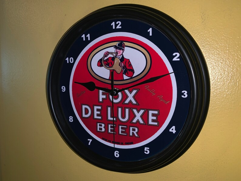 Fox Deluxe Beer Bar Tavern Advertising Wall Clock Sign - Etsy