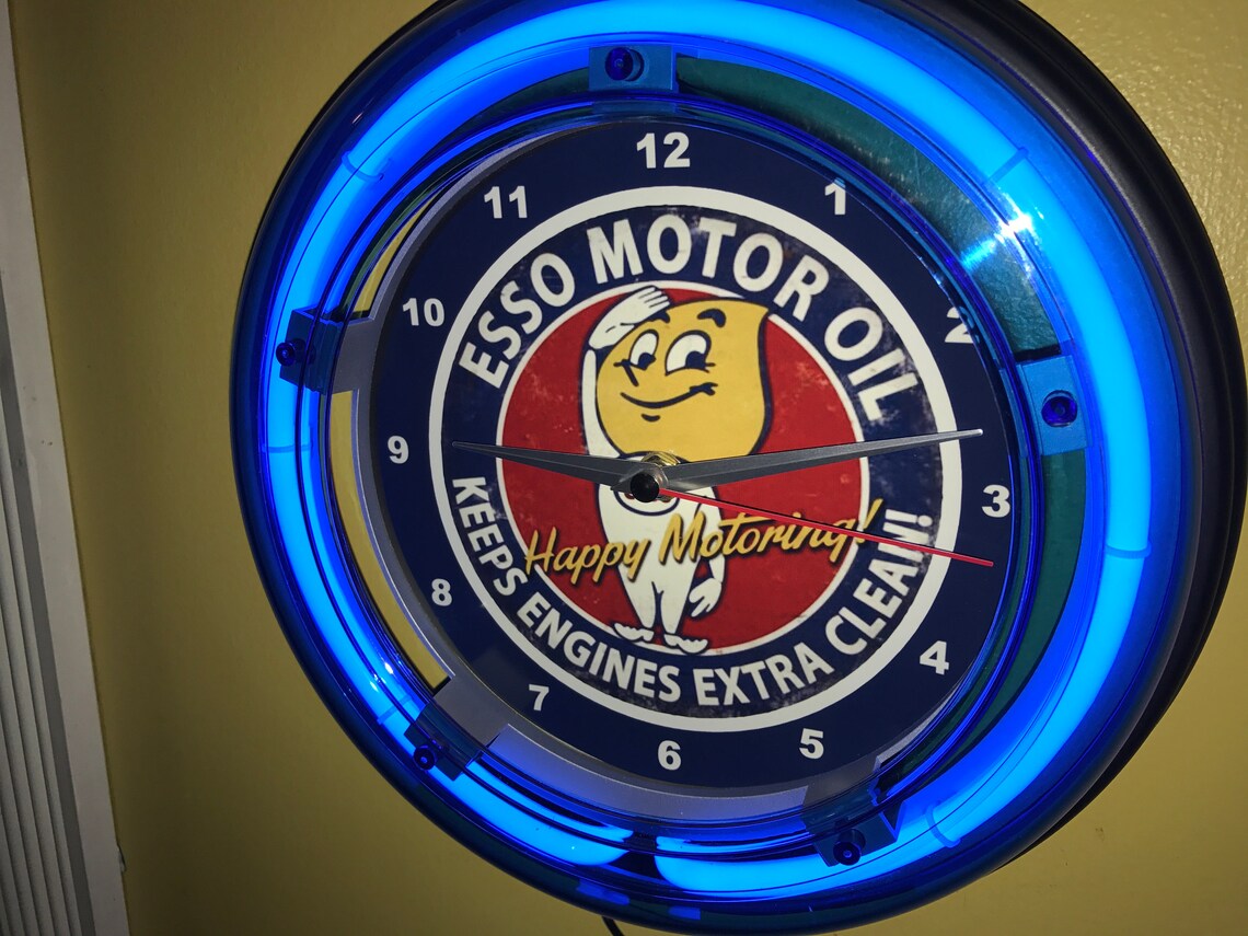 Esso Guy Oil Gas Service Station Garage Bar Advertising Man Cave Blue ...