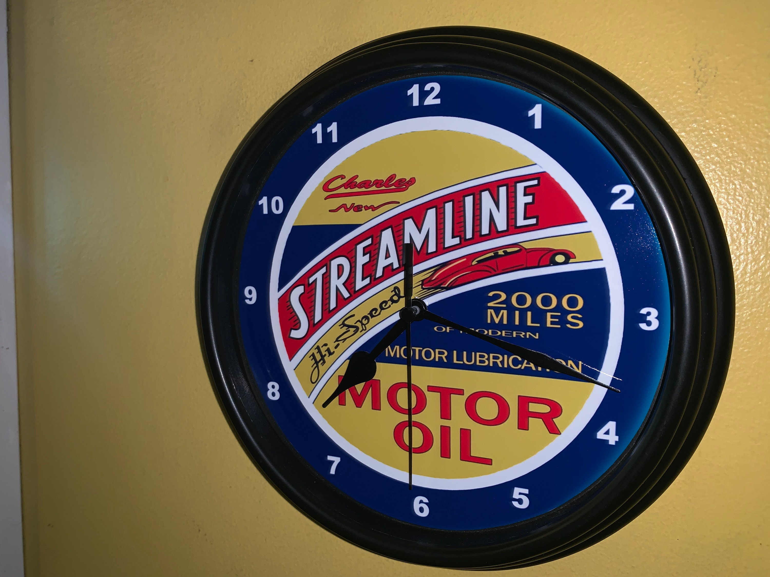 Streamline Oil Gas Service Station Garage Bar Publicidad Wall Clock ...