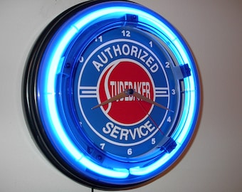 Studebaker Neon Clock - Etsy