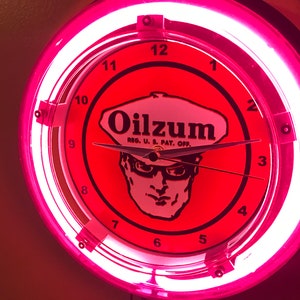 Oilzum @@ Oil Gas Service Station Garage Bar Advertising Man Cave Neon ...